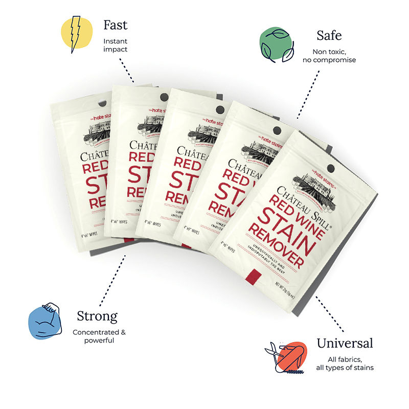 Chateau Spill Red Wine Stain Remover multipack wipes – The Hate Stains Co.
